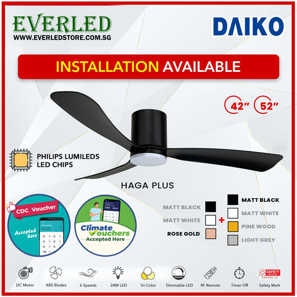 *FREE INSTALLATION* Daiko DC Haga Plus 42"/52" with Tri-color LED (Inv ...
