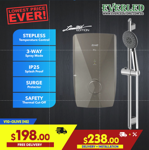 Alpha Instant Shower Heater (ALPHA V10 - HAND SHOWER/RAIN SHOWER) – EVERLED