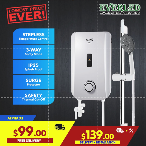 Alpha Instant Shower Heater (ALPHA X3) – EVERLED