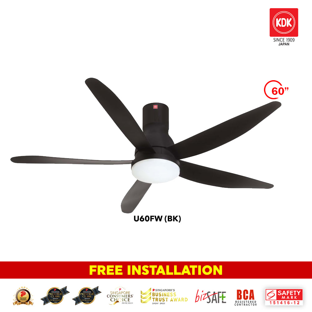 *FREE STANDARD INSTALLATION* KDK DC Fan U60FW (5 Blades 60" inch with ...