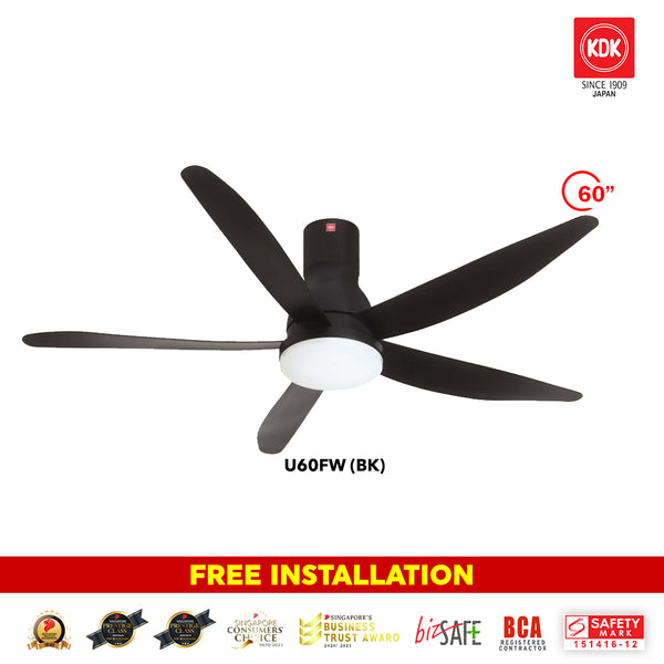 *FREE STANDARD INSTALLATION* KDK DC Fan U60FW (5 Blades 60" inch with ...
